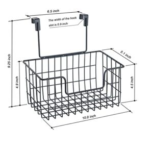 2Pack Over The Cabinet Door Organizer,Hanging Storage Wire Basket Suitable for Kitchen,Cabinet,Bathroom,Pantry,Black