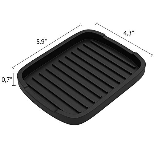 ZAPPOWARE Silicone sponge holder -soap tray - 5.9" X 4.33" (Black) - Set -2pcs