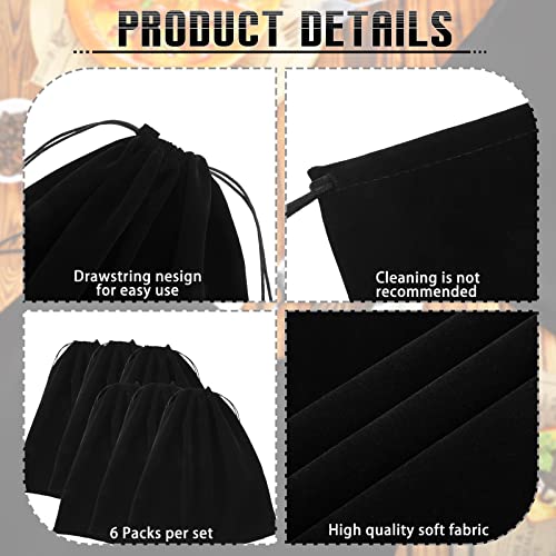 6 Pcs Silver Storage Bags 18 x 18 Inch Anti Tarnish Storage Bag Fabric Cloth Bags for Silver Jewelry Silverware Protection Flatware Silver Plate Tarnish(Black)