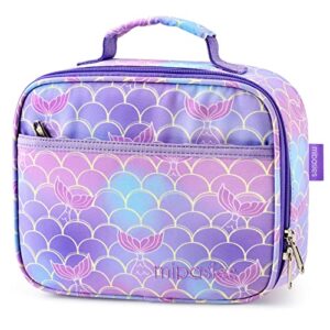 mibasies kids lunch box for girls and boys toddler insulated lunch bag (mermaid tail1)