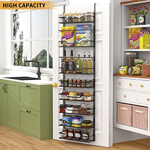 Moforoco Over The Door Pantry Organizer with 8-Tier Adjustable Baskets, Metal Door Shelf with Detachable Frame Pantry Organization and Storage, Home & Kitchen Spice Rack Pantry Bathroom Organization