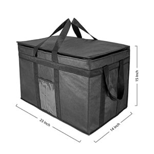 XXL-Larger Insulated Cooler Bags with Zipper Closure,Reusable Grocery Shopping Bags Keep Food Hot or Cold,Collapsible lunch bag,Grocery Transport,23"W x 15"H x 14"D