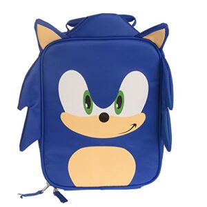 ai accessory innovations sonic the hedgehog insulated lunch box, mini gaming cooler with 3d features and top padded handle