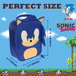 AI ACCESSORY INNOVATIONS Sonic The Hedgehog Insulated Lunch Box, Mini Gaming Cooler with 3D Features and Top Padded Handle