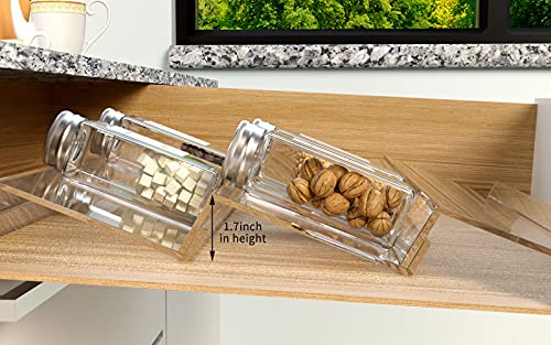 FEMELI Spice Drawer Organizer Insert for Kitchen,Adjustable Expandable Spice Rack Tray 4 Tiers for Spice Jars,Seasonings,Acrylic,Clear,2 Pack