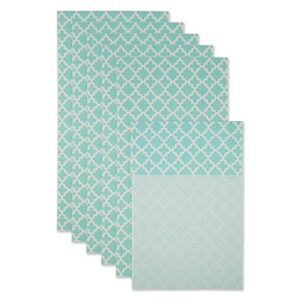 dii fridge liner collection non-adhesive, cut to fit, 12×24, aqua lattice, 6 piece