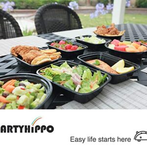 PARTY HIPPO Small Meal Prep Containers Single Lids, 12 OZ 12-pack, Food Storage Bento BPA Free | Stackable | Reusable Lunch Boxes, Microwave/Dishwasher, Freezer Safe,Portion Control