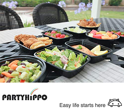 PARTY HIPPO Small Meal Prep Containers Single Lids, 12 OZ 12-pack, Food Storage Bento BPA Free | Stackable | Reusable Lunch Boxes, Microwave/Dishwasher, Freezer Safe,Portion Control