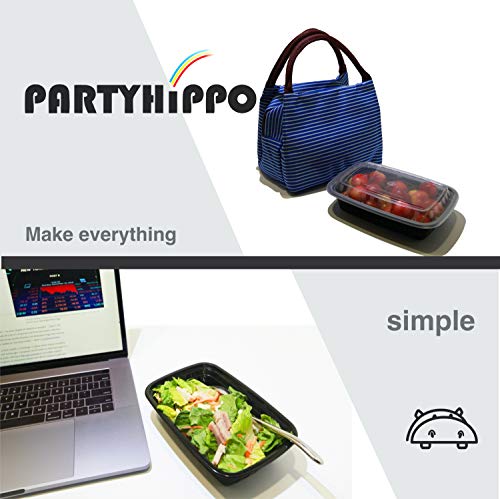 PARTY HIPPO Small Meal Prep Containers Single Lids, 12 OZ 12-pack, Food Storage Bento BPA Free | Stackable | Reusable Lunch Boxes, Microwave/Dishwasher, Freezer Safe,Portion Control