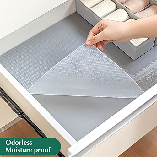 Shelf Liner Cabinet Liner for Kitchen: 17.5 Inch x 6.5 Feet Clear Non-Adhesive Drawer Liner Refrigerator Liners Reusable Easy to Clean (17.5 Inch x 6.5 Feet, Clear)