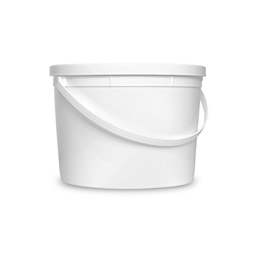 1 Gallon White Bucket & Lid - Set of 12 - Durable 90 Mil All Purpose Pail - Food Grade - Contains No BPA Plastic (1 Gal. w/Lids - 12pk)