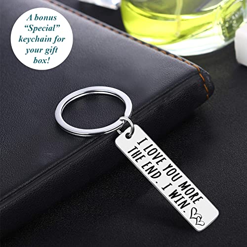 365FURY Valentine Gifts For Her, Him - Valentines Day Gifts For Wife, Husband - Romantic Gift For Girlfriend, Boyfriend - Love You More Keychain & Travel Coffee Mug Stainless Steel Tumbler 20Oz