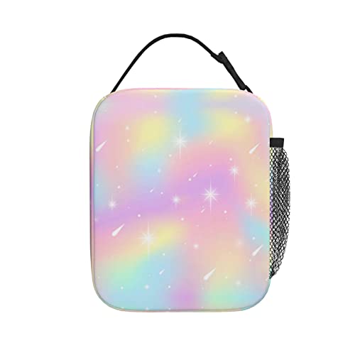 cuesr Tie Dye Lunch Box Kids Girls Boys Insulated Cooler Thermal Cute Lunch Bag Tote for School