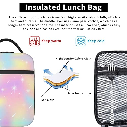 cuesr Tie Dye Lunch Box Kids Girls Boys Insulated Cooler Thermal Cute Lunch Bag Tote for School