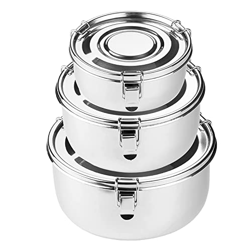 Allprettyall Premium Stainless Steel Food Storage Containers 304 Grade The Original Leak-Proof, Airtight, Smell-Proof - Perfect For Camping Trips, Lunches, Leftovers, Soups, Salads