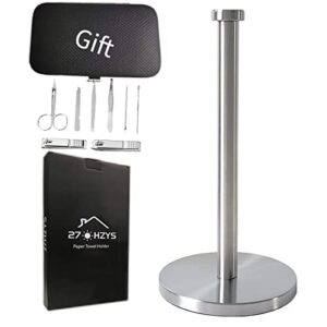 27hzys stainless steel paper towel holder with base vertical design, paper towel holder countertop, paper towel holder…