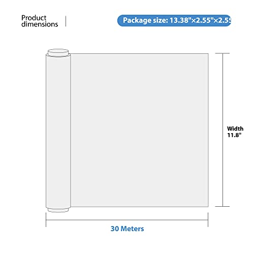 Plastic Food Wraps 12 Inch x 100 Square Foot Plastic Food Wrap with Slide Cutter, Microwave Safe, BPA-Free, Clear Plastic Food Wrapping Film, Non Tear, Ideal for Containers, Food Storage