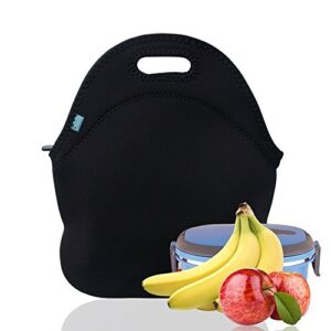 lunch tote, ofeily lunch boxes lunch bags with fine neoprene material waterproof picnic lunch bag mom bag (black)