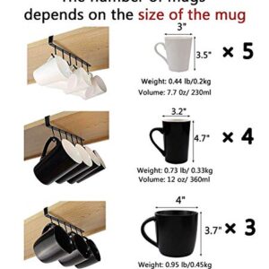 Mug Holder,Coffee Cup Holder,Kitchen Utensil Storage Hook,Cabinet Storage Hook,Wall Mounted Home Storage Hooks for Pots,Pans,Spoons,Spatulas,and Cooking Accessories and Other Kitchen Hardware-2 Pcs