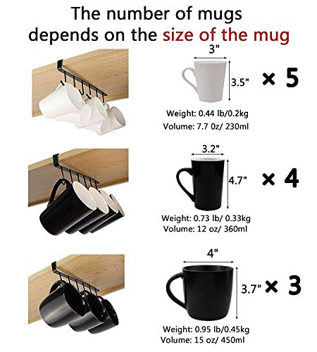 Mug Holder,Coffee Cup Holder,Kitchen Utensil Storage Hook,Cabinet Storage Hook,Wall Mounted Home Storage Hooks for Pots,Pans,Spoons,Spatulas,and Cooking Accessories and Other Kitchen Hardware-2 Pcs