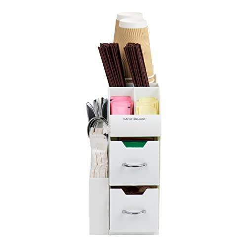 Mind Reader CAD01 Coffee Condiment Organizer-White, 6 x 12 x 12