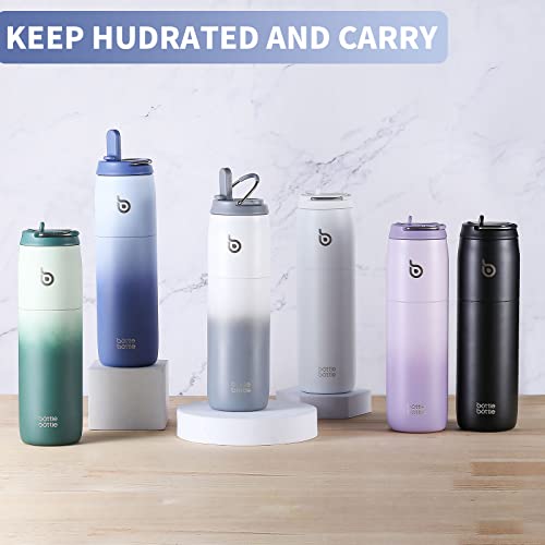 BOTTLE BOTTLE Stainless Steel Water Bottle with Straw and Lid, 32oz Vacuum Insulated Water Bottle Flask, Stay Cold for 24 Hrs, Hot for 12 Hrs, Leak-Proof Wide Mouth Sports water bottle, blue