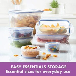 LocknLock Easy Essentials Storage Food Storage Container Set/Food Storage Bin Set, Clear, 20 Oz (Pack of 6)