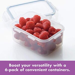 LocknLock Easy Essentials Storage Food Storage Container Set/Food Storage Bin Set, Clear, 20 Oz (Pack of 6)