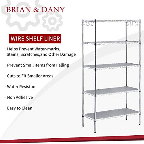 BRIAN & DANY Wire Shelf Liners Set of 5 (Industrial Strength) (14-Inch-by-36-Inch)