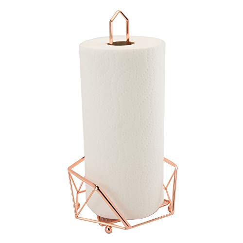 Kitchen Details Geode Paper Towel Holder, Counter Top, Free Standing, Holds 1 Large Roll, Rust Resistant, Decorative, Copper