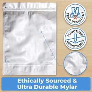 60 Packs 1 Gallon Mylar Bags 7.5 Mil for Food Storage with 400cc Oxygen Absorbers - Stand Up Long Term Food Storage Mylar Bags - Resealable Bags For Food - Gallon Mylar Bags - Large Mylar Ziplock Bags