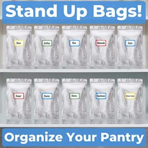 60 Packs 1 Gallon Mylar Bags 7.5 Mil for Food Storage with 400cc Oxygen Absorbers - Stand Up Long Term Food Storage Mylar Bags - Resealable Bags For Food - Gallon Mylar Bags - Large Mylar Ziplock Bags