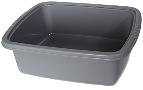 YBM Home Plastic Dish Pan Basin 4.75 in. H x 11 in. W x 13 in. L Ba430 (1, Gray)