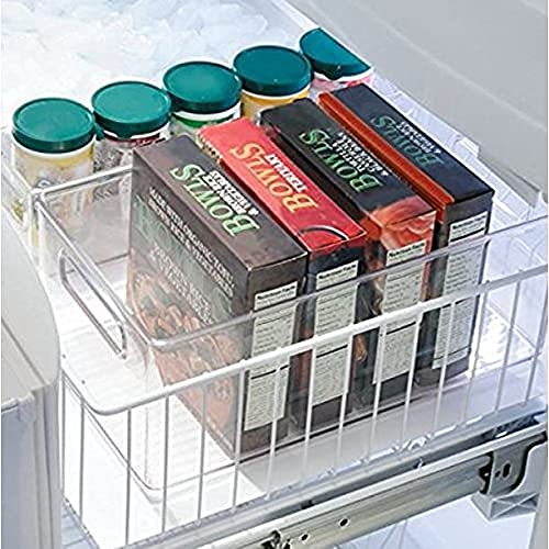 Lifetime Appliance Parts UPGRADED 2 x Clear Organizer Storage Bin with Handle Compatible with Kitchen I Best Compatible with Refrigerators, Cabinets & Food Pantry - 10" x 5" x 6"