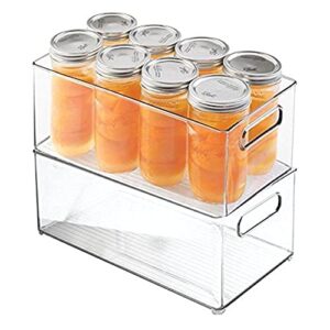 Lifetime Appliance Parts UPGRADED 2 x Clear Organizer Storage Bin with Handle Compatible with Kitchen I Best Compatible with Refrigerators, Cabinets & Food Pantry - 10" x 5" x 6"