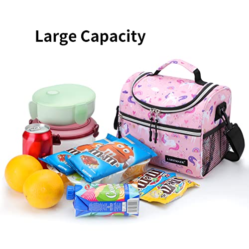 LUREMADE Kids Insulated Lunch Box for Girls Lunch Bag Women Boys Toddler Teen School Daycare Kawaii Cute Travel bags (Magic Unicorns)