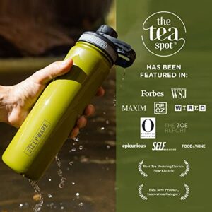 The Tea Spot Steepware Tea Tumbler and Thermos, 22oz, Tea Bottle with tea infuser for loose leaf tea or iced coffee, Sleek Double Wall Tumbler & Insulated Travel Bottle - Teal