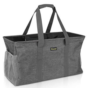 baleine extra large utility tote bag with wire frame for storage (gray, 1-pack)