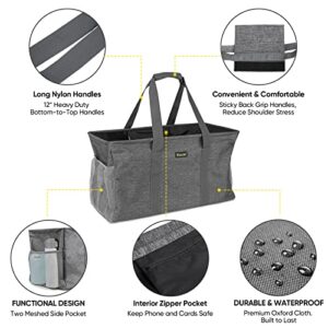 BALEINE Extra Large Utility Tote Bag with Wire Frame for Storage (Gray, 1-Pack)