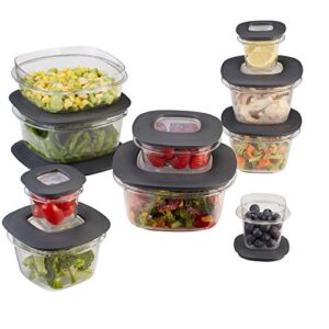 rubbermaid premier easy find lids meal prep and food storage containers, set of 10 (20 pieces total), grey |bpa-free & stain resistant