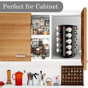 Revolving Spice Rack Organizer with 20 Jars, Spice Organizer for Cabinets Countertop, Stainless Steel Seasoning Organizer Rotating Tower Organizer Spice Storage Holder Shelf for Kitchen (No Spices)