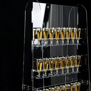 Efavormart 5ft Clear Acrylic 5-Tier Wine Glass Stemware Rack, Champagne Flute Holder Wall Stand