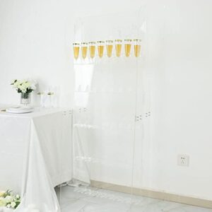 Efavormart 5ft Clear Acrylic 5-Tier Wine Glass Stemware Rack, Champagne Flute Holder Wall Stand