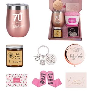 ithmahco 70th birthday gifts for women, 70 and fabulous gift basket for grandma, mom,sister, wife, aunt | 1953 birthday gifts for 70 year old woman funny gift idea