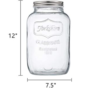 CATPOWER 2 Gallons X-Large Glass Jar With Mouth Canning Jar Kitchen Storage Jar Cookie Candy Penny Jar with Stainless Steel Screw Lid