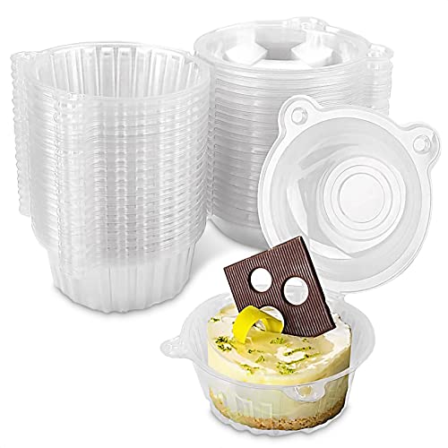 Individual Cupcake Boxes 100Pcs Plastic Container with Lid | Dessert Containers with Lids – Individual Cupcake Containers for Cupcakes & Muffin Storage Container - Plastic Cupcake Holder with Lid