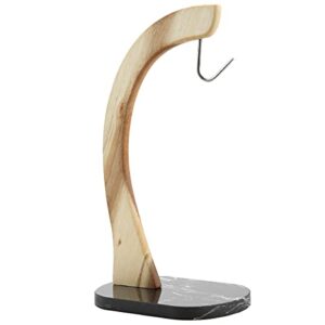 everous banana hanger marble base,modern banana holder tree stand with hook for home or bar (black)