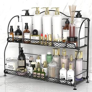 cisily bathroom counter organizer, countertop organizer and storage bedroom, 2-tier kitchen spice rack shelf organization, room makeup desk sink care organizer