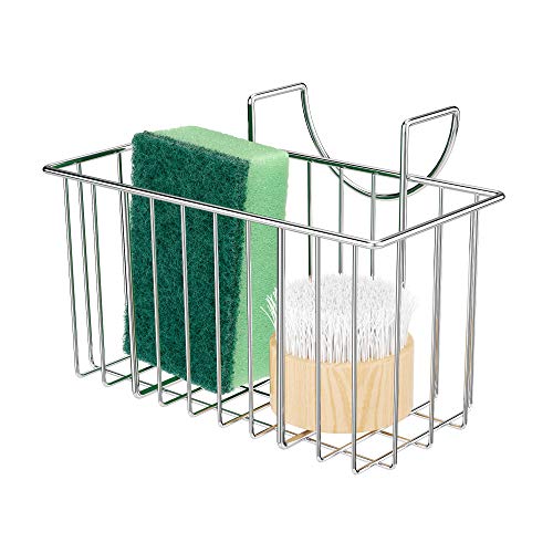 Dullrout Kitchen Sink Sponge Holder, Super Sturdy Hooked Design Kitchen Sink Caddy Organizer for Dish Cloth, Soap Dishwashing Liquid Drainer, Rustproof & Durable