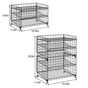 5-Tier Stackable Can Rack Organizer, Can Storage Organizer for Kitchen Pantry Cabinet, Multifunctional Can Dispenser for Storing Canned Snacks Drinks and More,Black